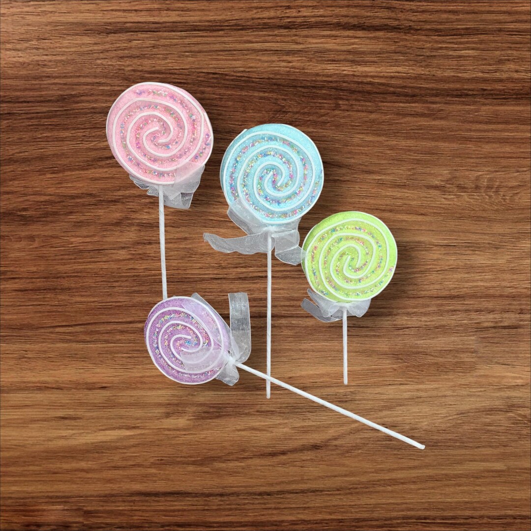 13" Pastel Lollipops Pick Set of 4 - Christmas Party Decorations - Etsy