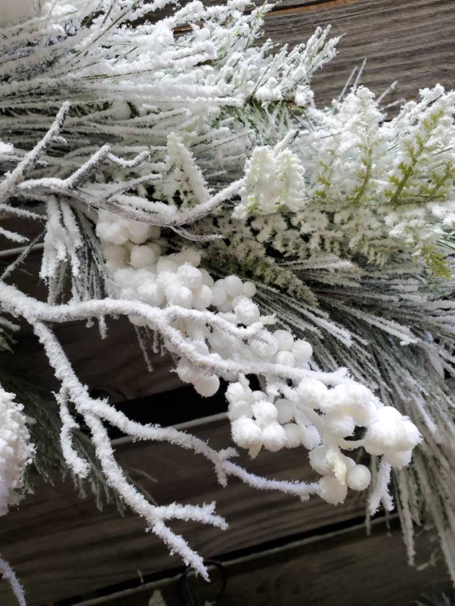 26 Snowball Flocked Christmas Wreath Holiday Floral | Etsy