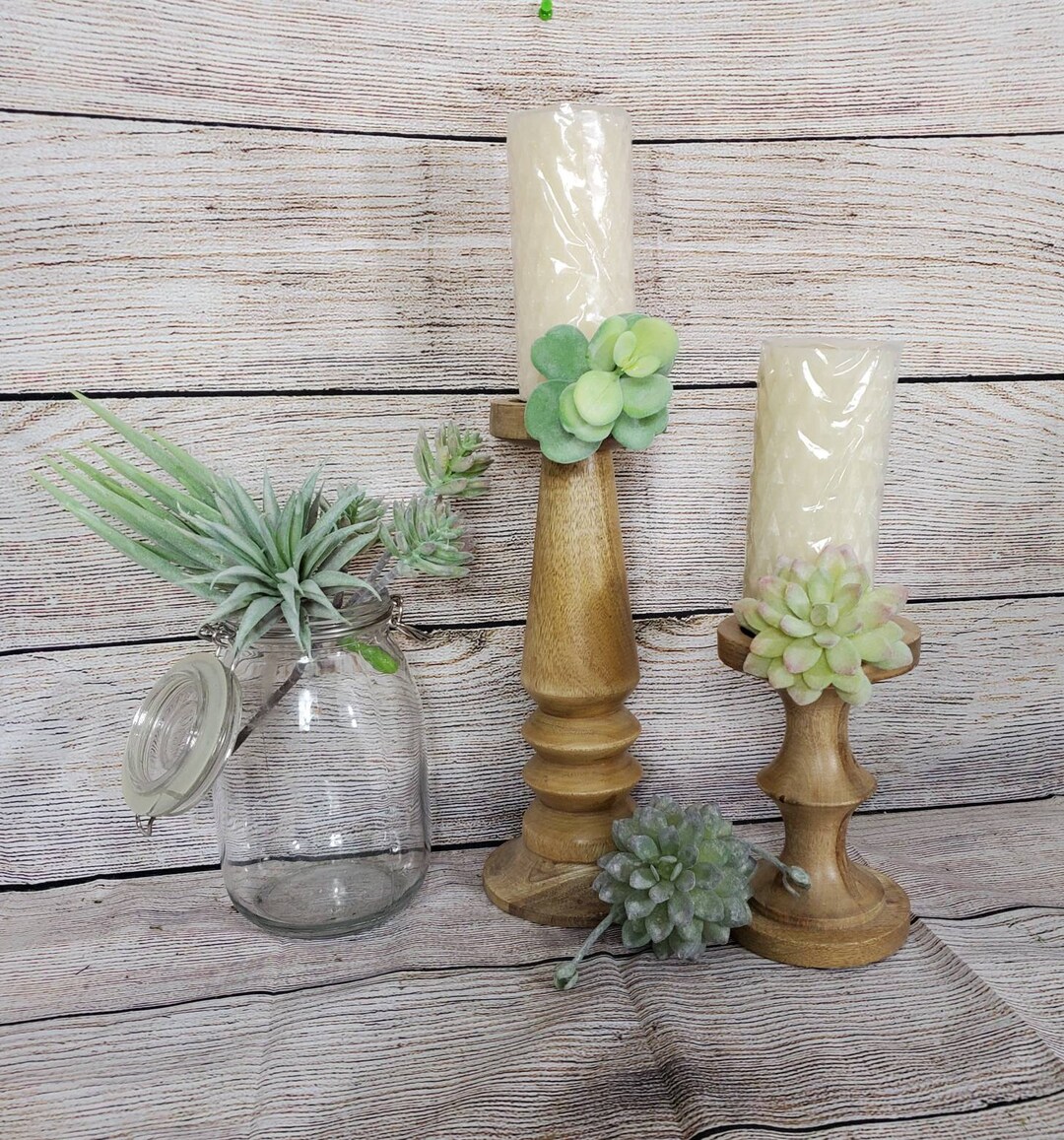 Large Succulent Set of 6 Artificial Fake Plastic Rubber Succulents Home ...