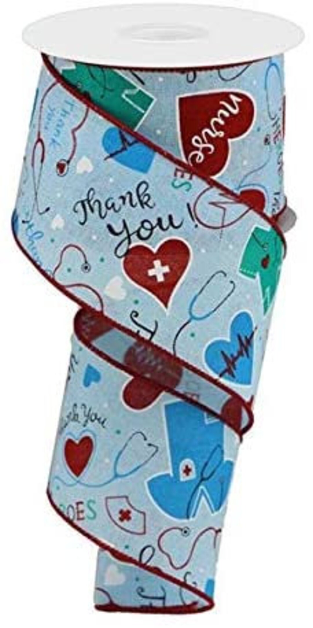 Healthcare Workers 2.5 Wired Ribbon 10 Yard Roll Nurse Wired Ribbon - Etsy