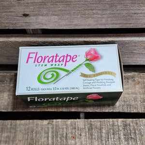 Stem Tape 1 Box (12 Rolls) Floratape Stem Wrap - 1/2"x 30yds per Roll ...