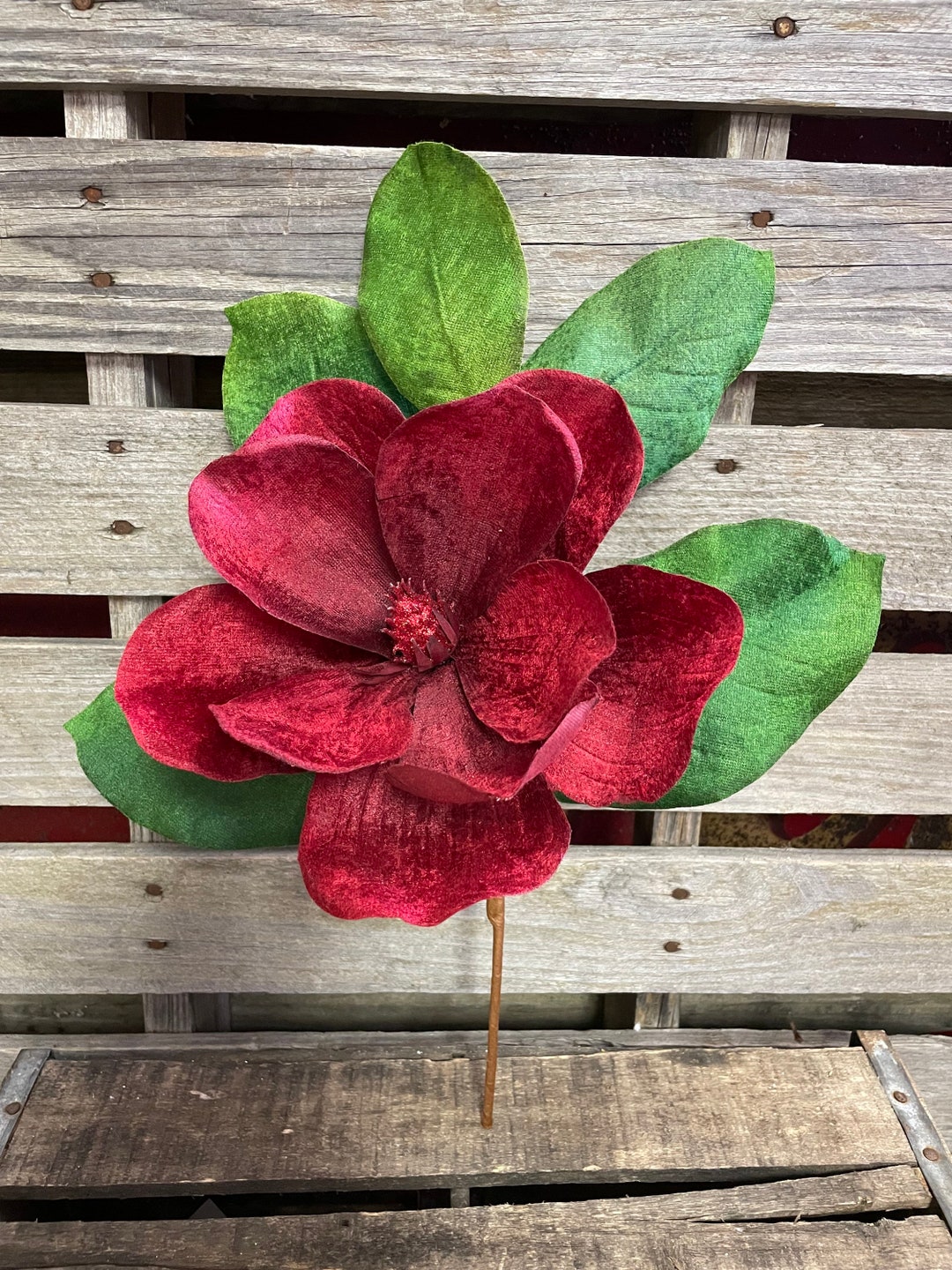 Magnolia Velvet Christmas Stem , Floral Supplies Magnolia Pick - Etsy
