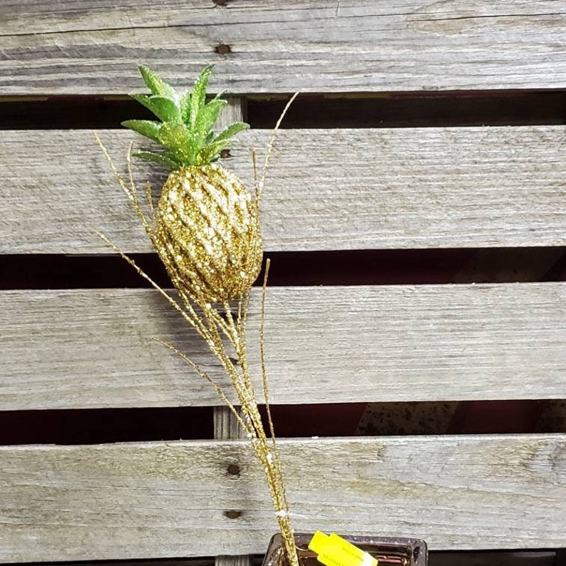 Large Glitter Pineapple Stems Holiday Floral Decor - Etsy