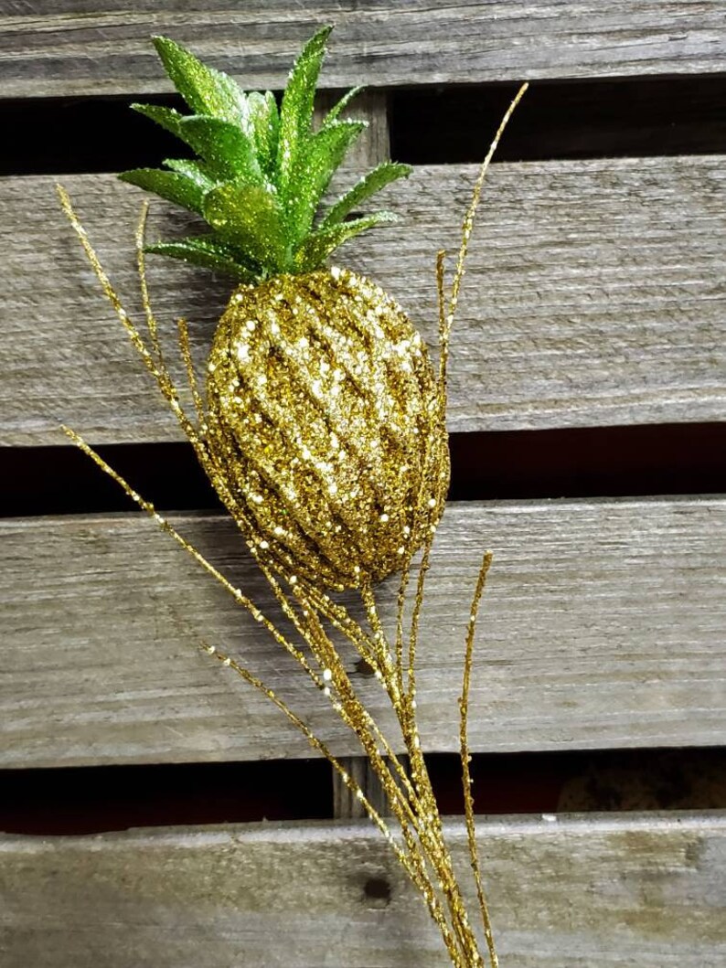 Large Glitter Pineapple Stems Holiday Floral Decor - Etsy