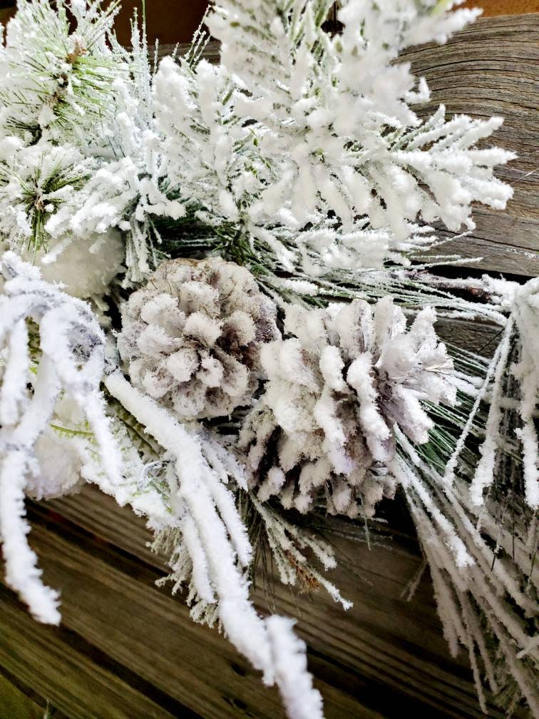 5' Snowball Heavy Flocked Christmas Garland Holiday - Etsy