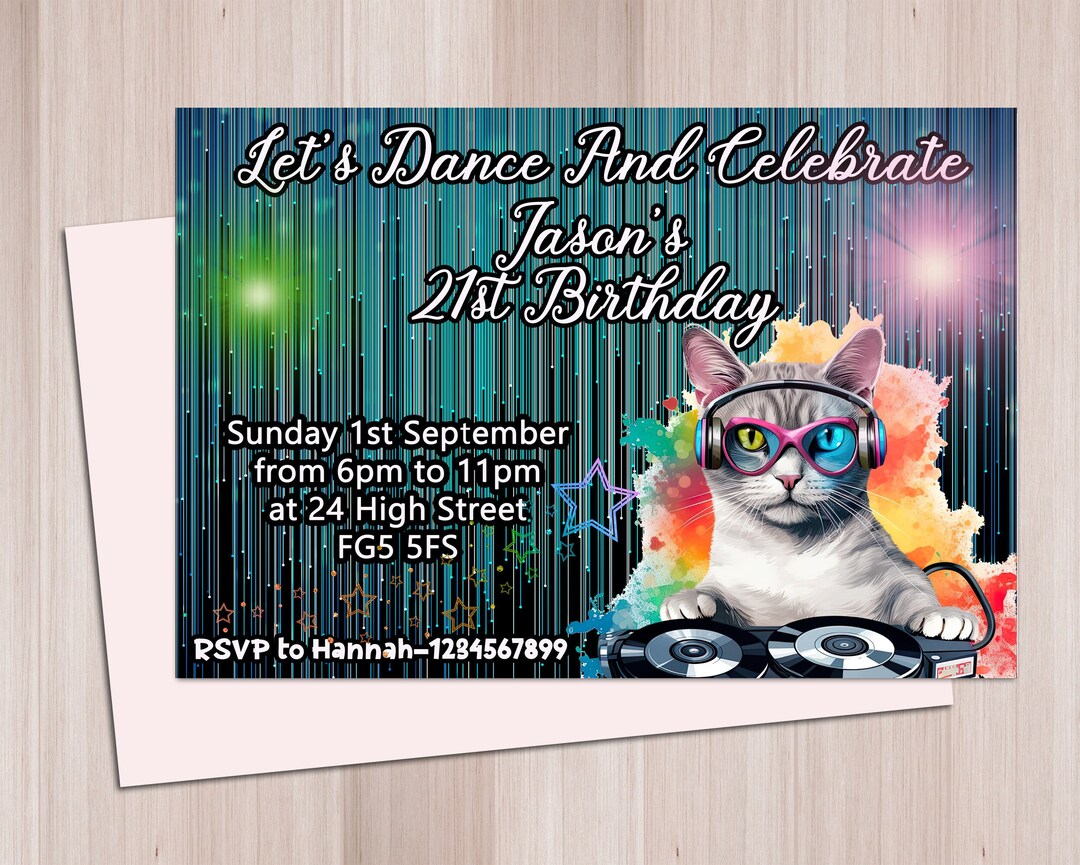 Disco DJ Party Invitations Print Party Invites Dance Party - Etsy