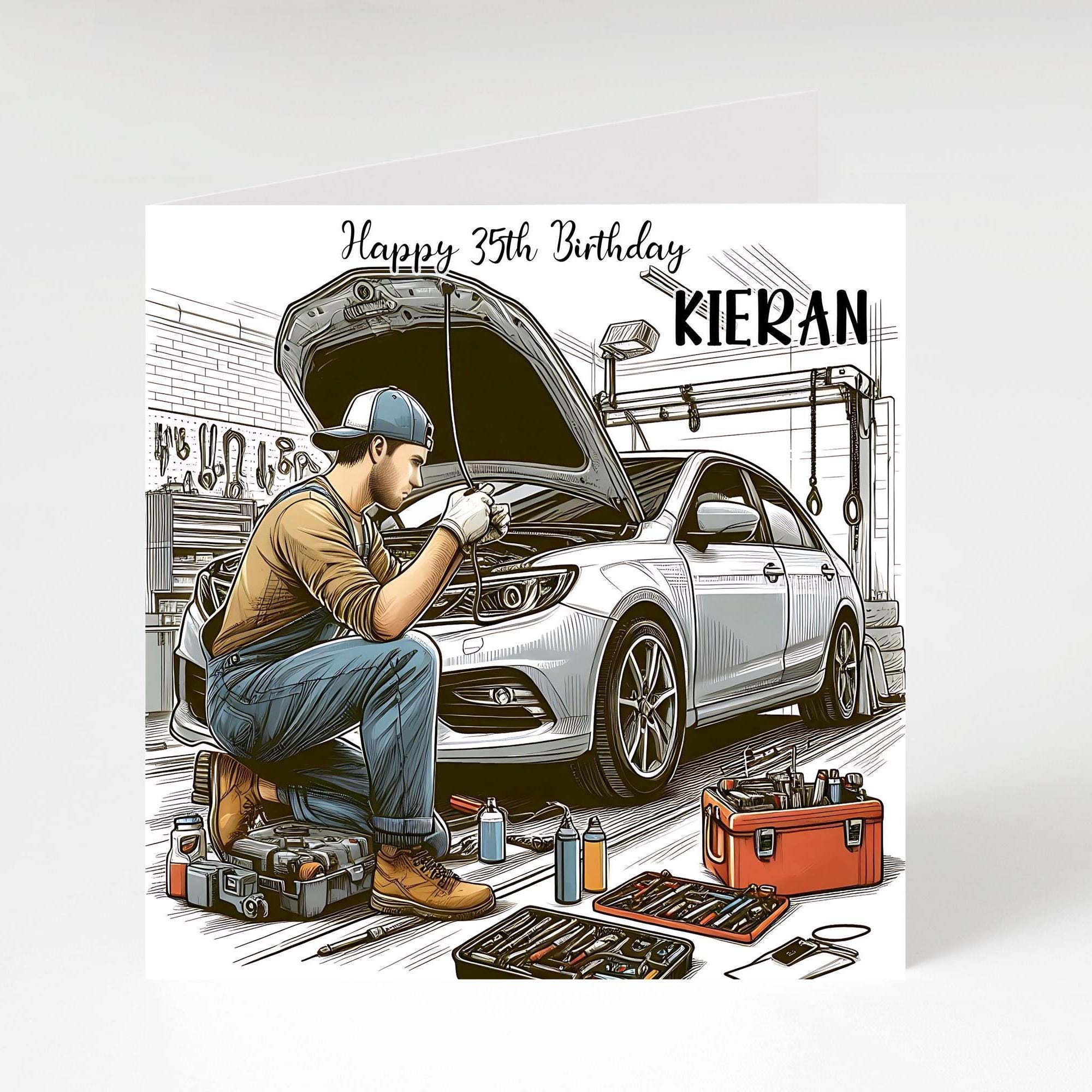 Personalized Car Mechanic Birthday Card: Dad, Husband, Son - Etsy UK
