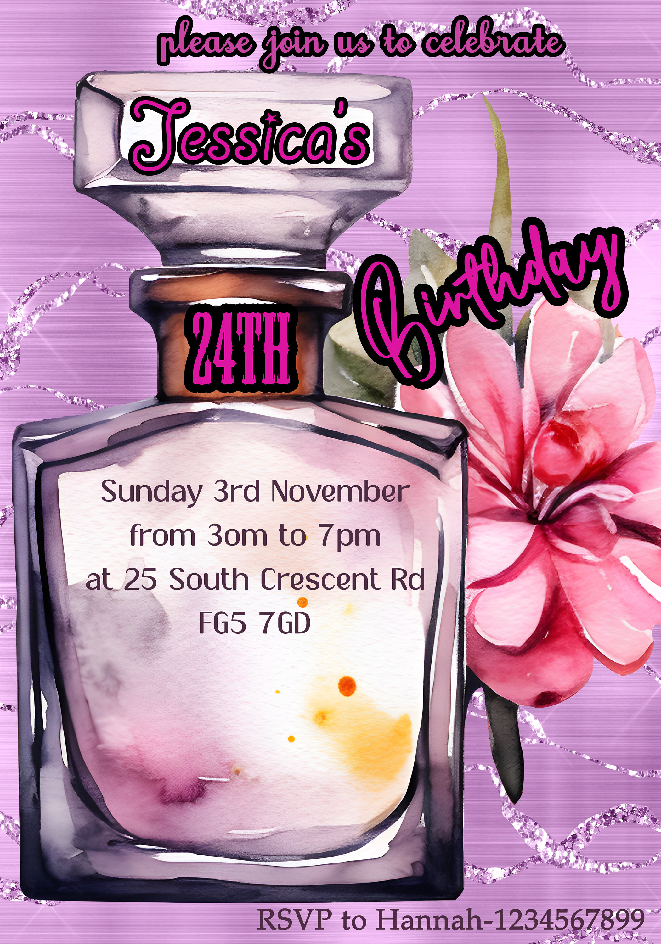 Digital Perfume Birthday Party Invitations, Download Invitations ...