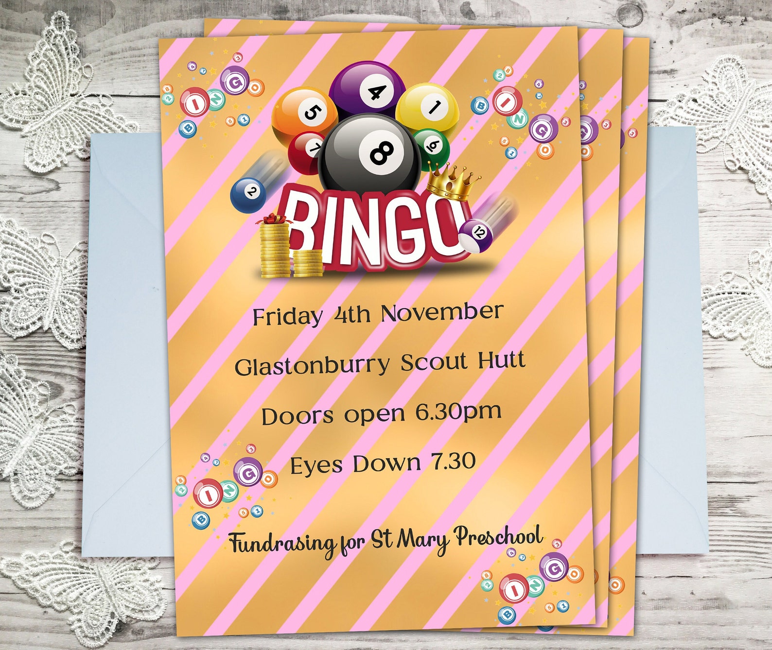 Personalized Bingo Night Invitations: A6 Glossy Cards - Etsy UK