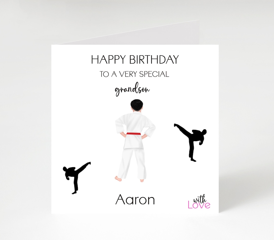 Personalised Karate Birthday Card for Son, Grandson, Brother, Nephew ...