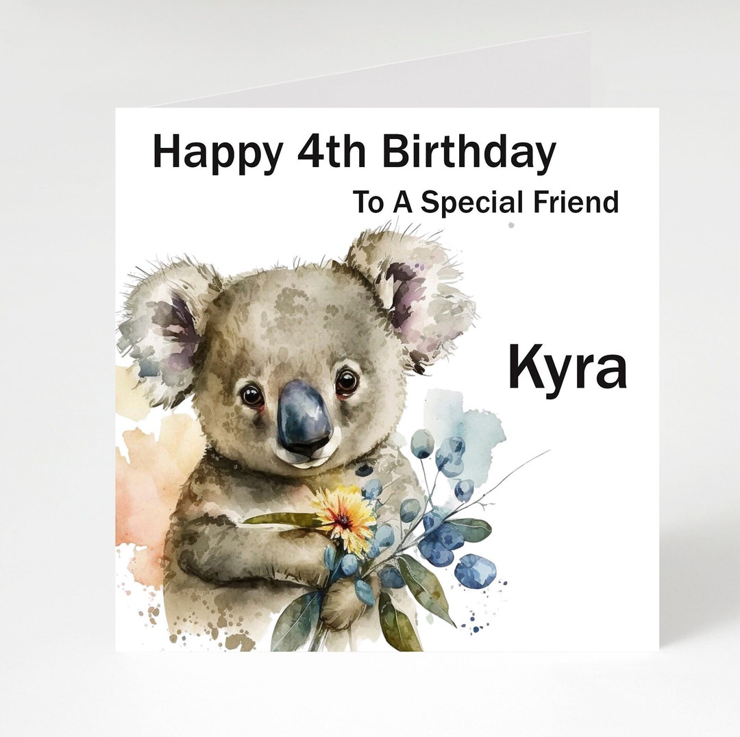 Koala Birthday Card, Personalised Koala Birthday Card for Friend ...
