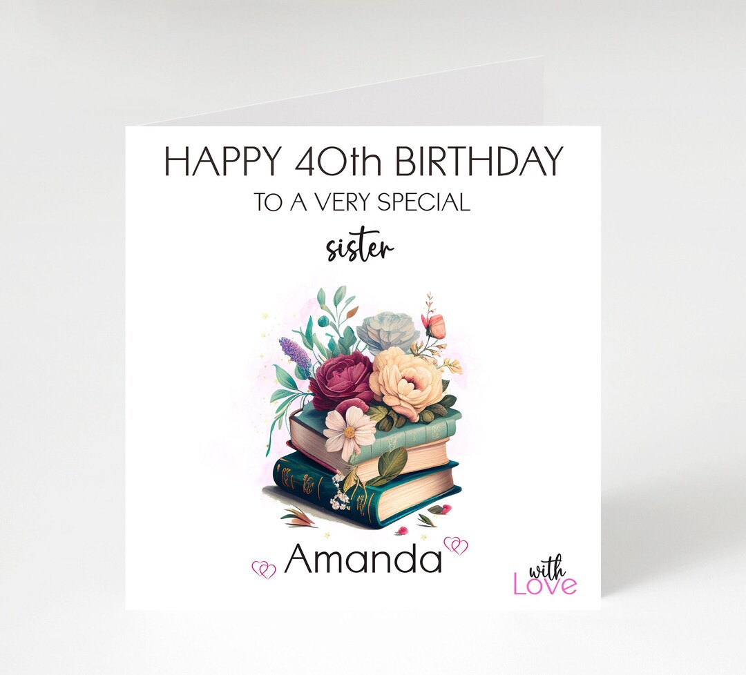 Personalised Birthday Card, Book Reading Lover Card, Love Reading Book ...