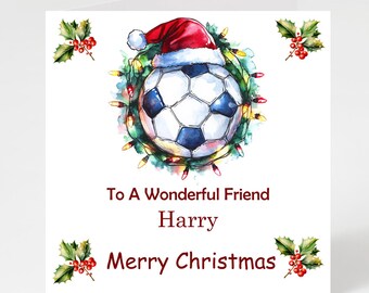 Personalised Football Christmas Card - Etsy UK