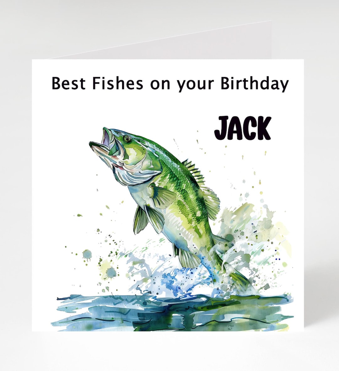 Fish Birthday Card, Fishing Birthday Card, Personalised Fisherman ...