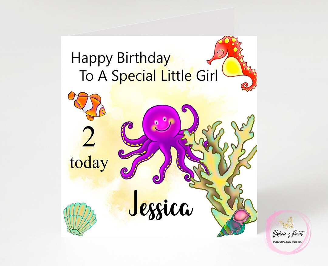 Personalised Sea Life Birthday Card for Son, Daughter, Grandson ...