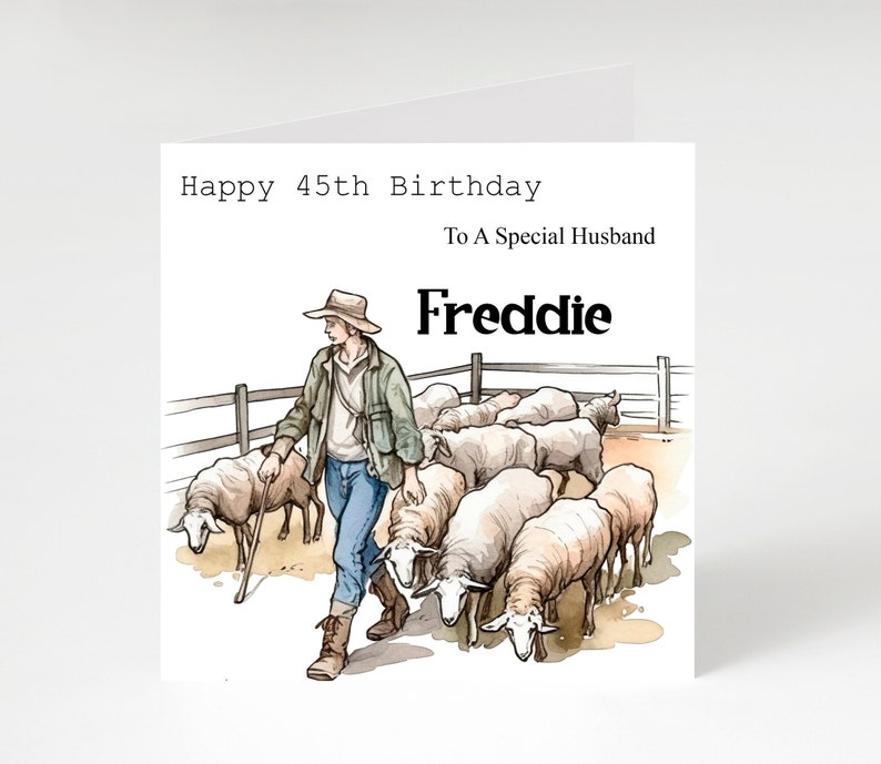 Farmer Birthday Card, Men Birthday Card, Sheep Birthday Card, Farm ...