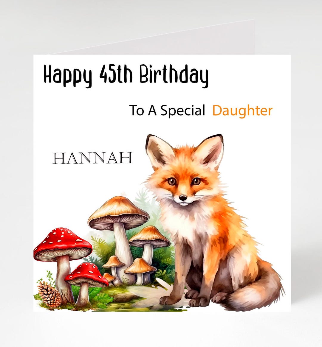 Fox Birthday Card, Personalised Woodland Birthday Card, Fox Birthday ...