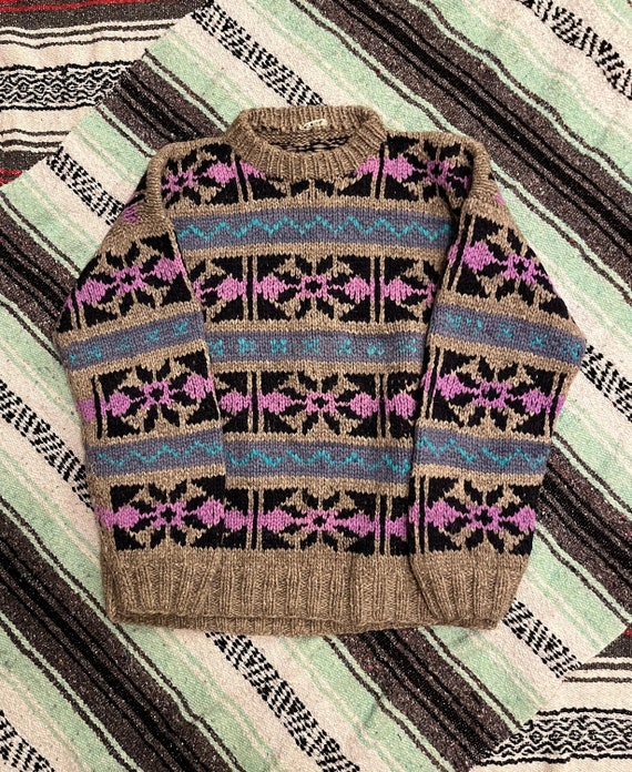 Vintage 90s patterned wool - Gem