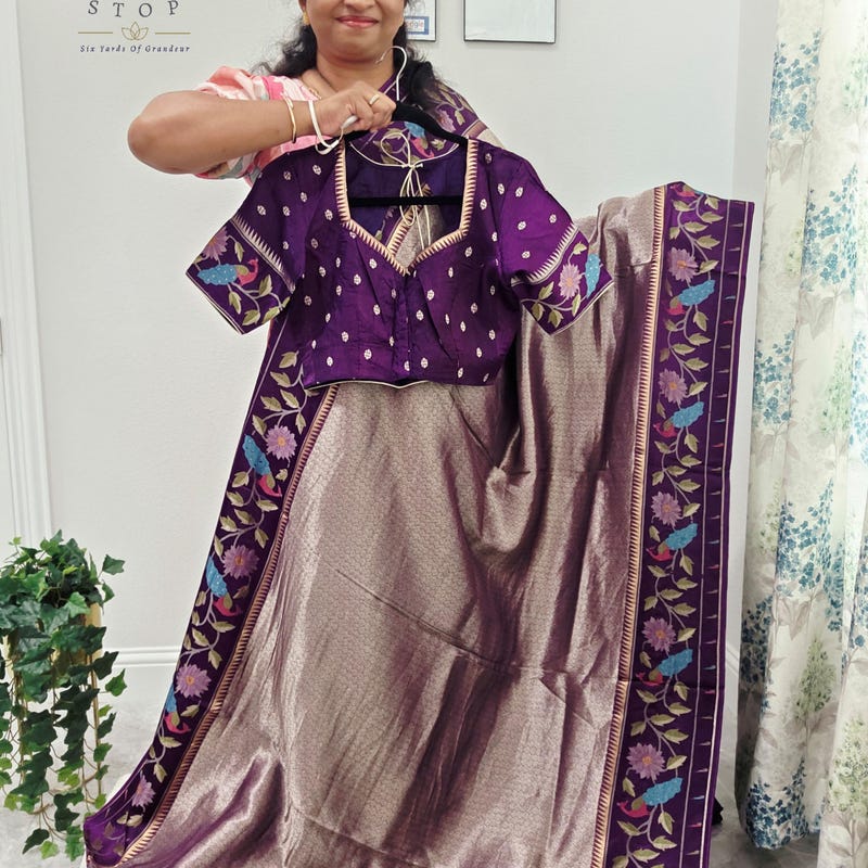 Purple Silk Bridal Saree - Etsy