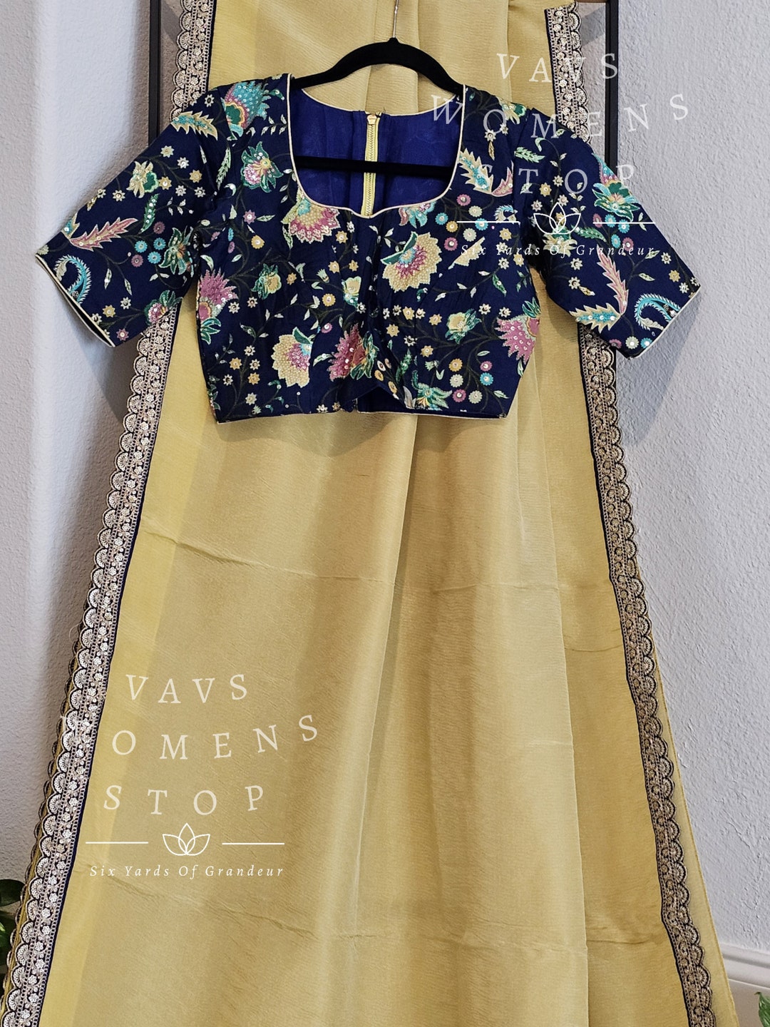 VAVS Customized Designer Crush Tissue Saree - Muslin Silk Cotton Floral ...