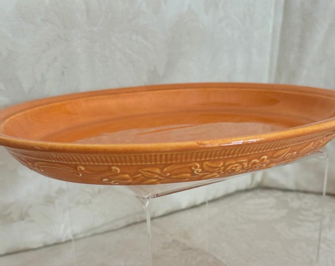 VTG Homer Laughlin Oven Serve Pumpkin Orange Virginia Rose Oval Serving ...