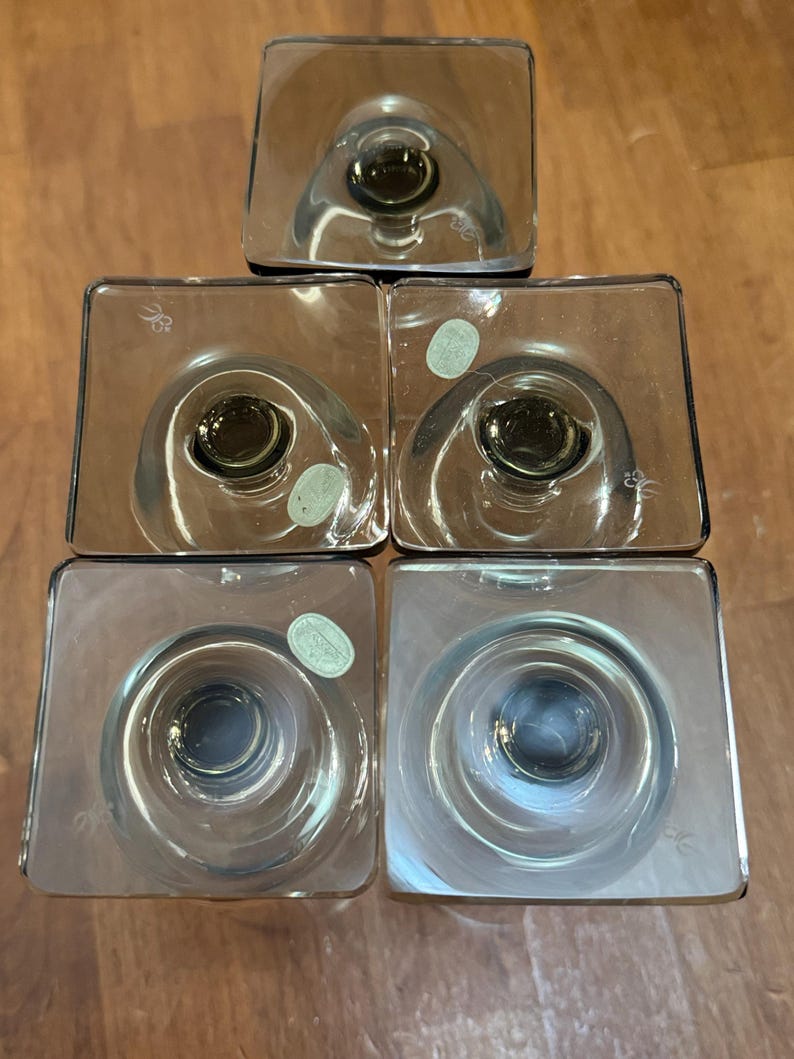 MCM Rosenthal Linear-smoke Pattern Crystal Glasses, Holds 10oz Set of 5 ...