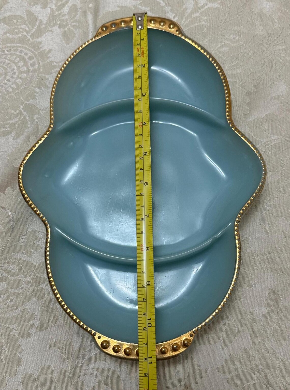 VTG Fire King Divided Dish With 3 Parts- Beautiful Delphite Blue Milk ...