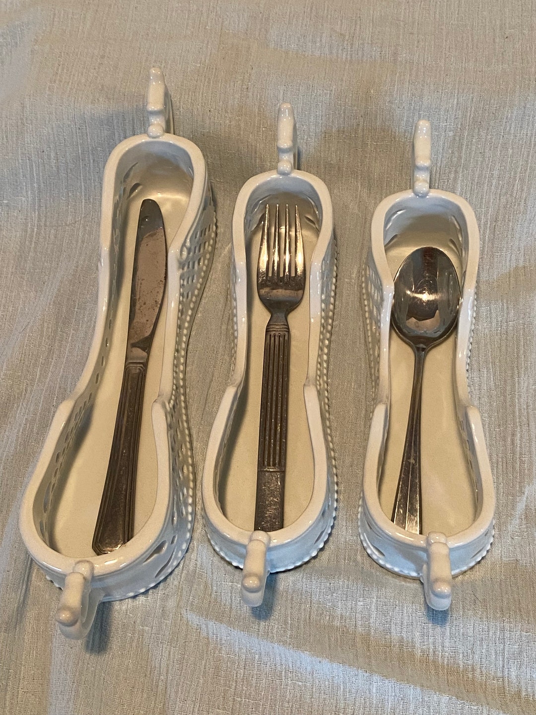 Flatware Buffet Caddy by Porcelain Treasures Set of 3 - Etsy
