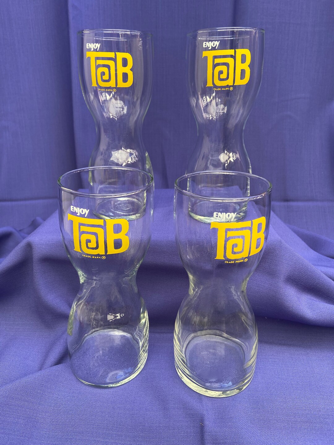 1970'S Hourglass Tab Drinking Glasses Coke Cola Product - Excellent ...
