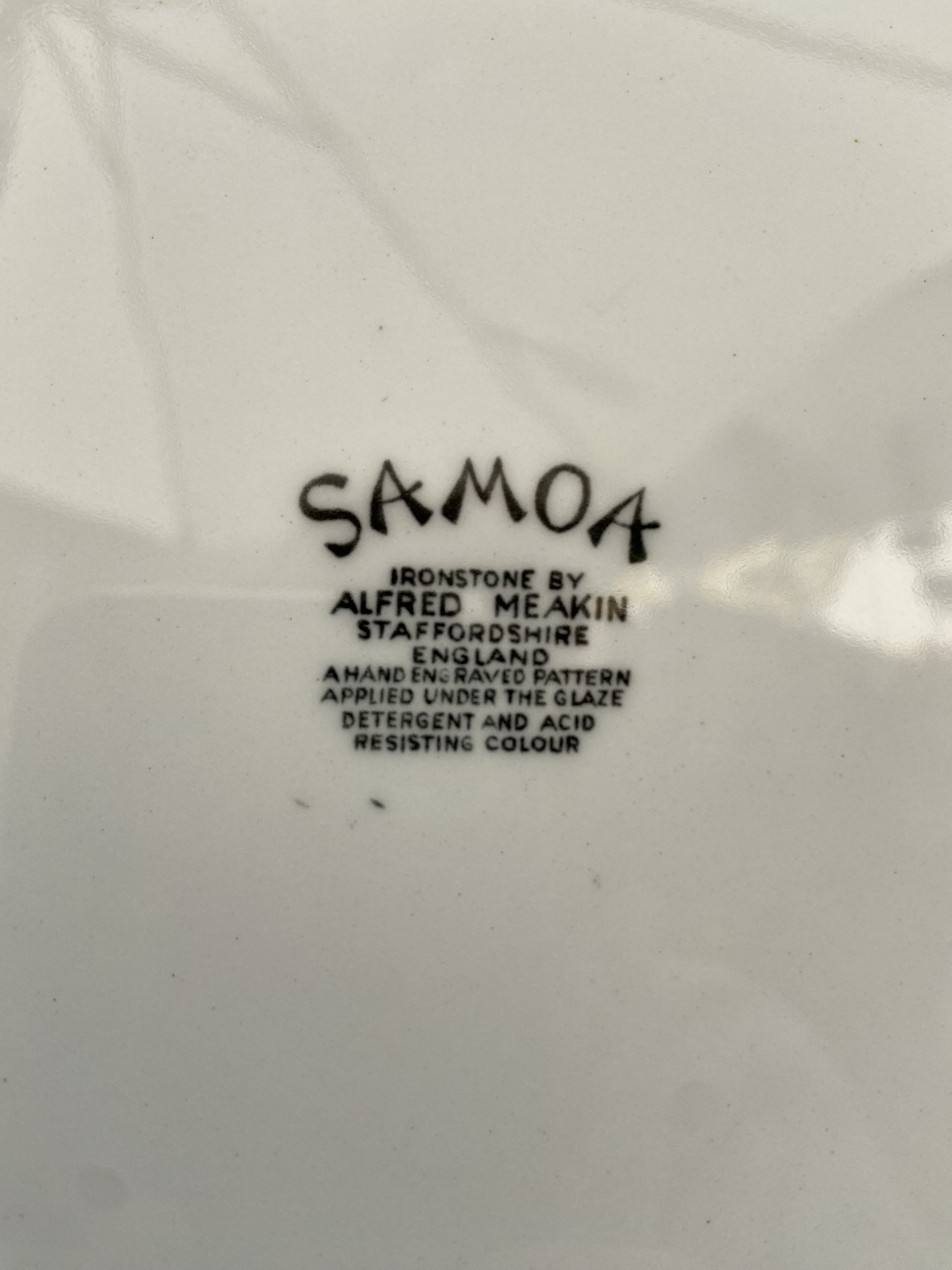 Vintage Set of 4 Alfred Meakin, samoa Black and White 10 Dinner Plates ...