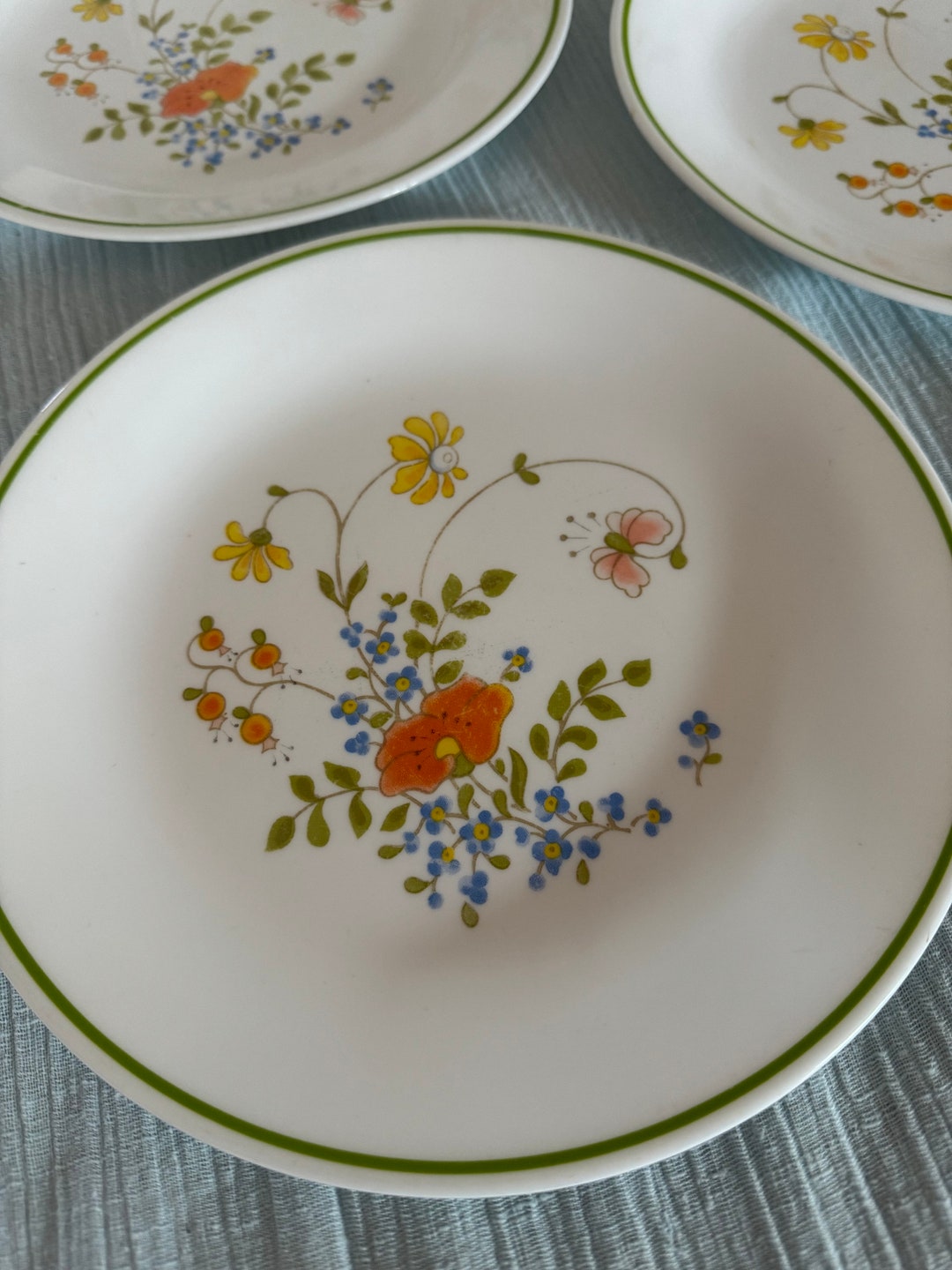 Corelle Wildflower Spring Meadow Pattern 8.5 Salad/ Luncheon Plates Set ...