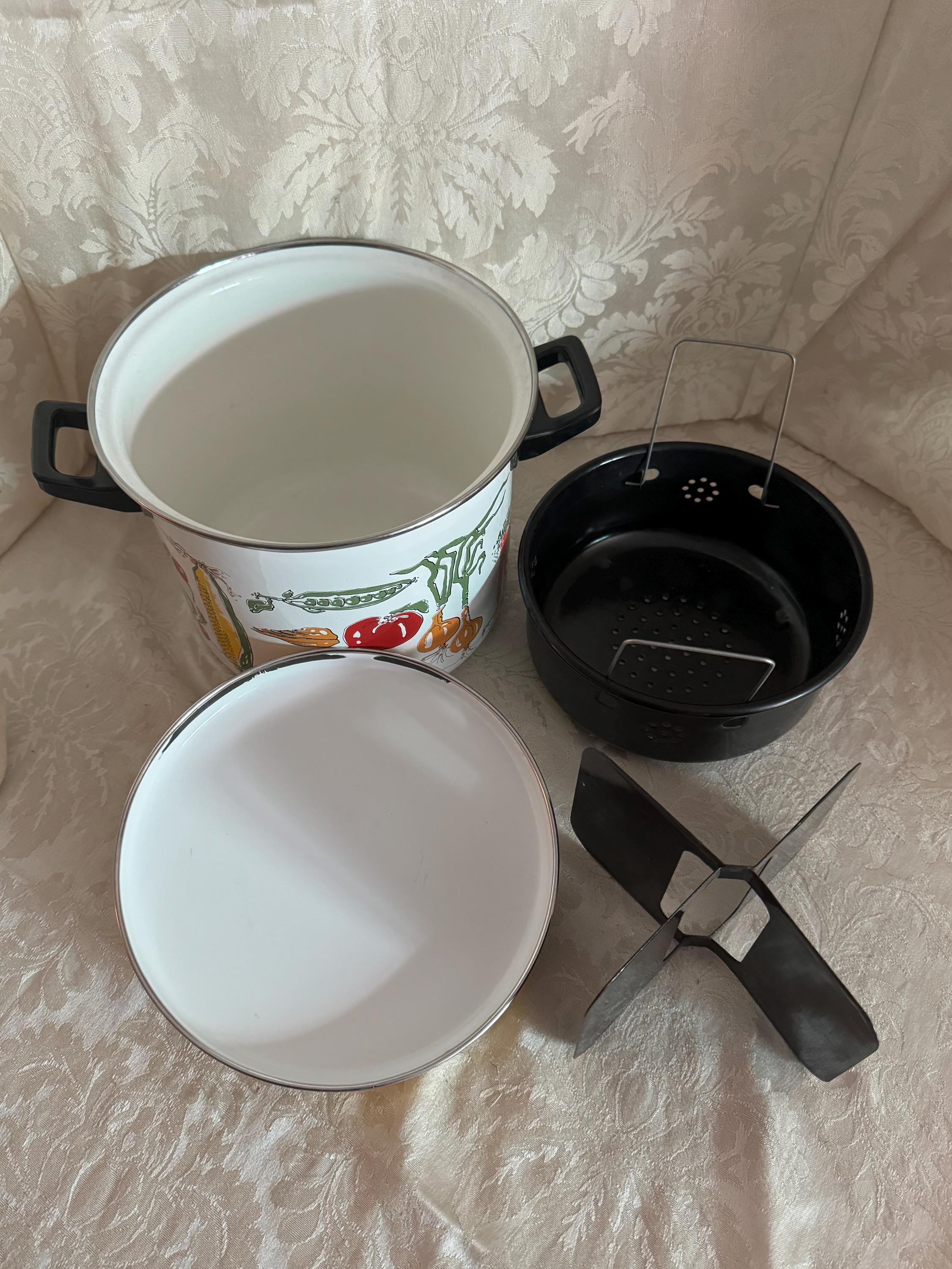 VTG West Bend 5 Qt. Enameled Stockpot Cape Cod Crab Cooker/fryer ...