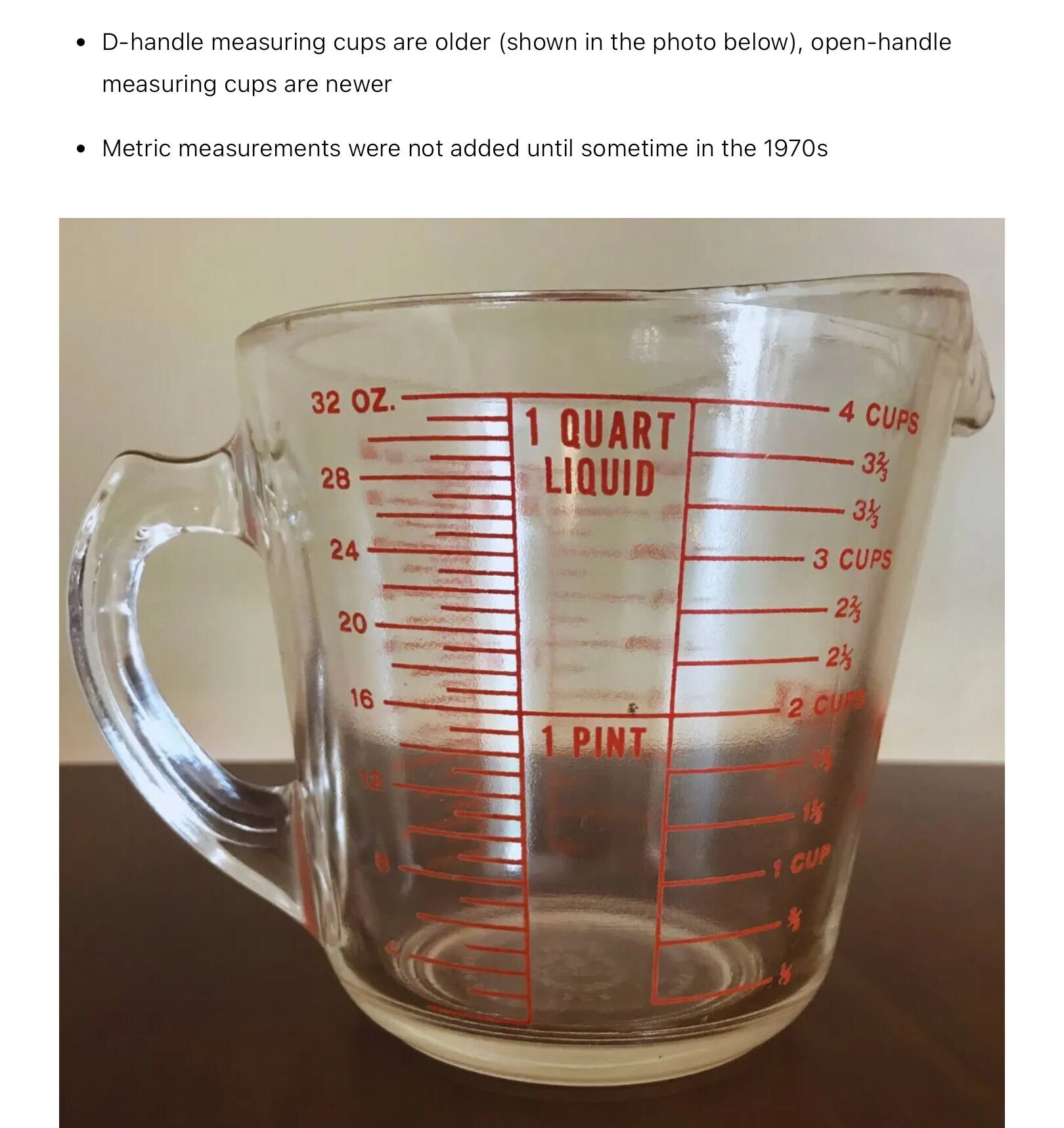 PYREX D Handle Vintage 2 Cup Glass Measuring Pitcher/ Cup 516 With Red ...