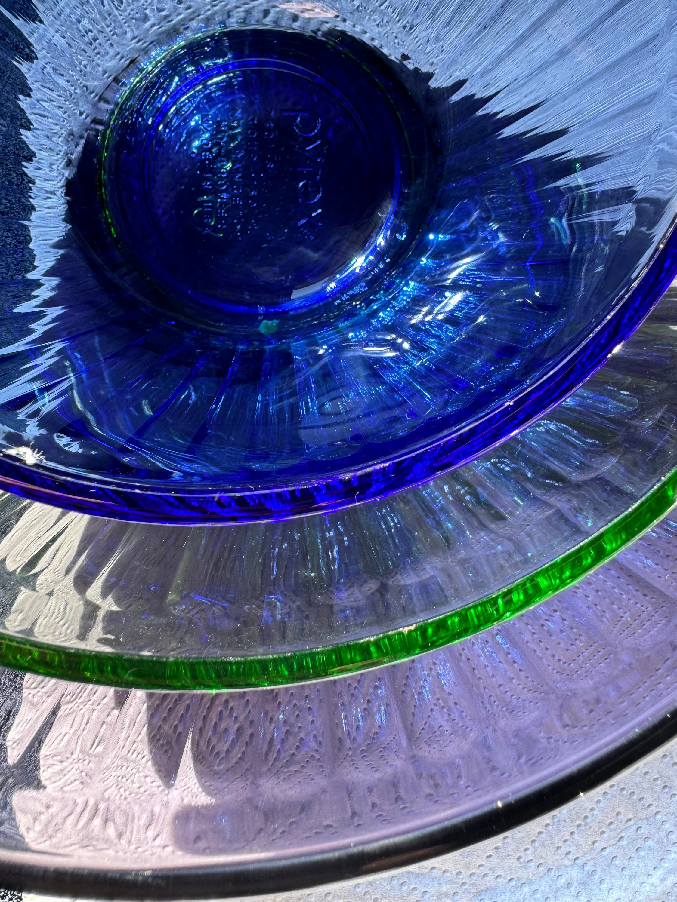 3 Ribbed Pyrex Multi-colored Jewel Toned Visions Nesting Bowls, Purple ...