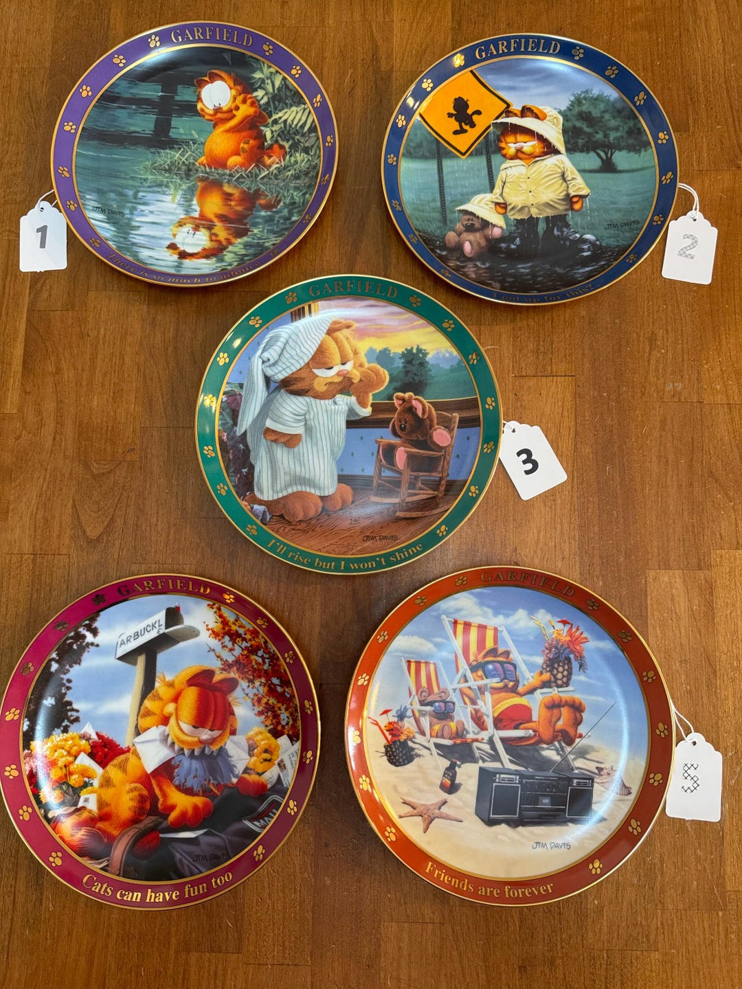 Jim Davis’s “A Day With Garfield” the Cat Collectible Series of Plate's ...