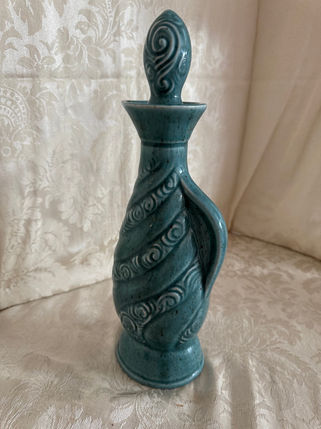 MCM Jim Beam 1966 Turquoise/ Aqua Blue Greek Style Decanter - Etsy