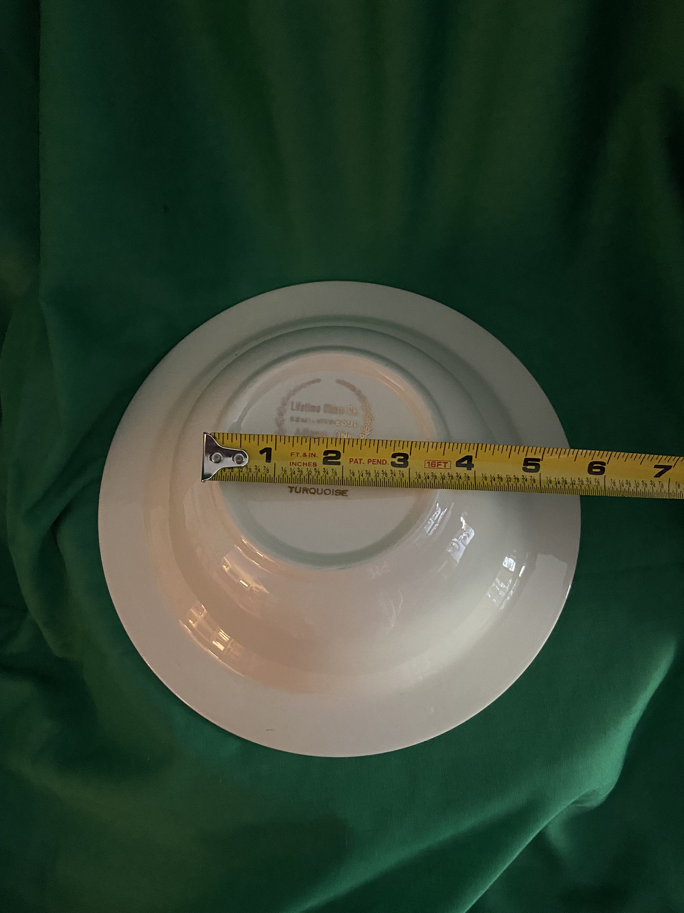 Lifetime China Co. Semi Vitreous Magnolia Turquoise Soup Bowl 9 ...