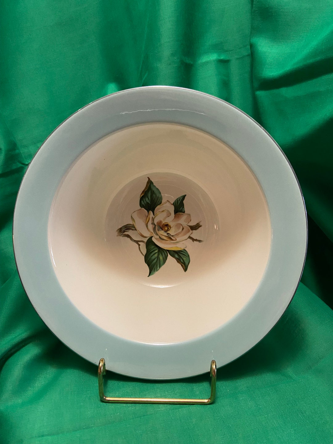 Lifetime China Co. Semi Vitreous Magnolia Turquoise Soup Bowl 9 ...