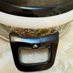 70’s Porcelain Enameled Cookware With Paisley Design in Avocado Greens ...