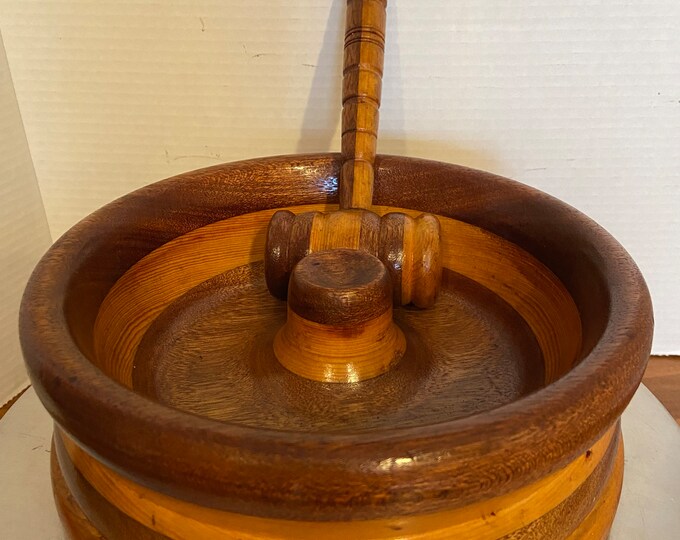 Vintage Handmade Wooden Nut Bowl With Mallet - Etsy