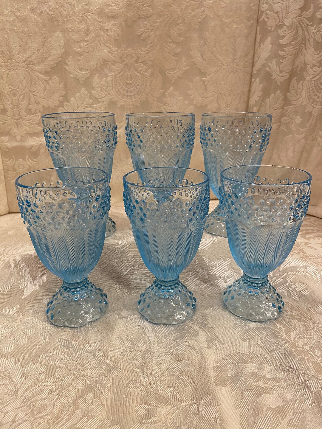 VTG Hobnail and Herringbone Design Goblets, Set of 6 Gorham Crystal ...