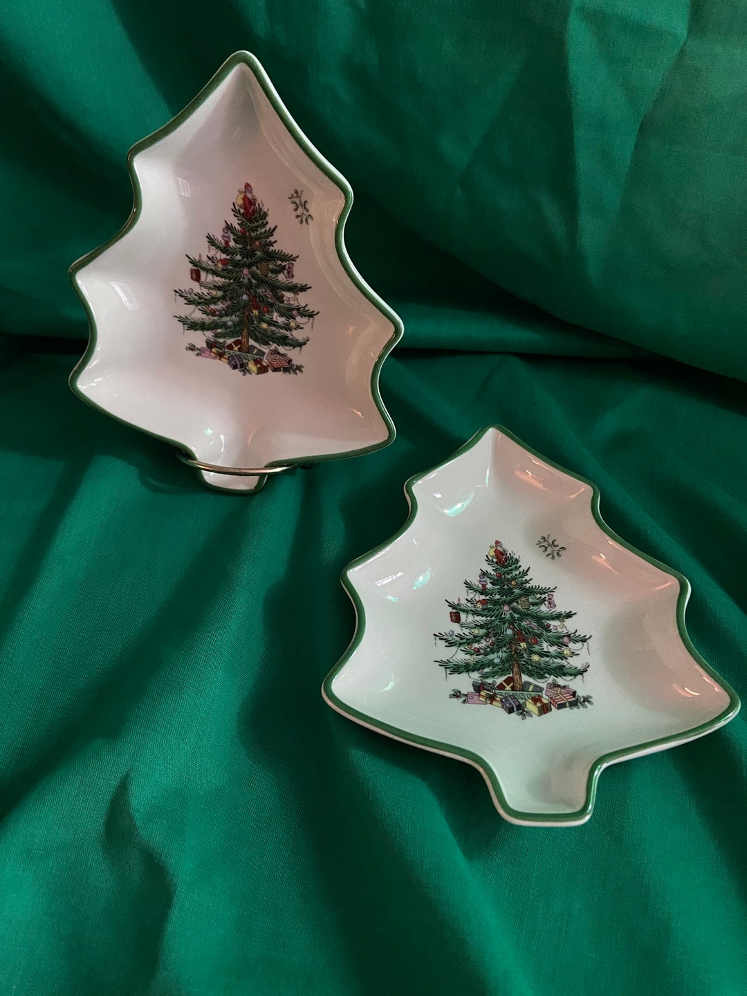 Small Spode Christmas Tree Shaped Dishes, 6” Long, Set of 2 - Etsy