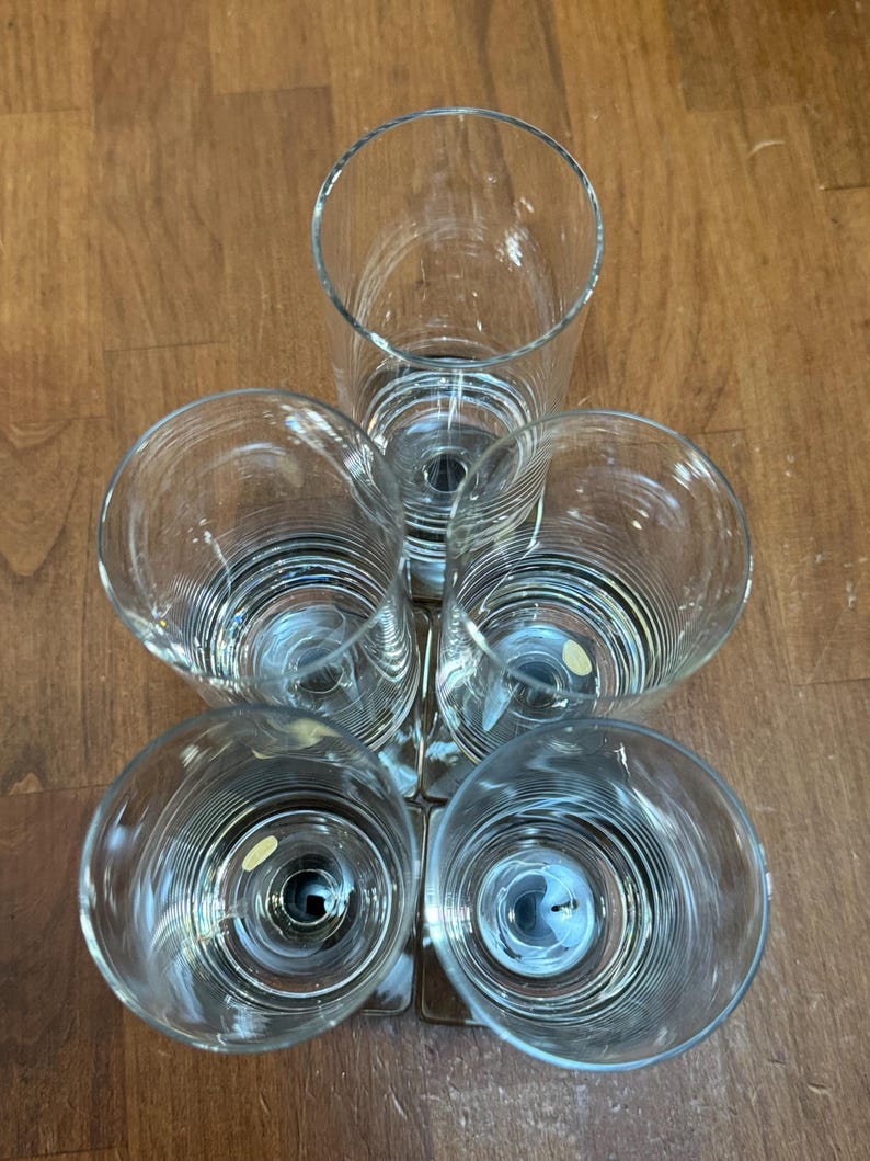 MCM Rosenthal Linear-smoke Pattern Crystal Glasses, Holds 10oz Set of 5 ...