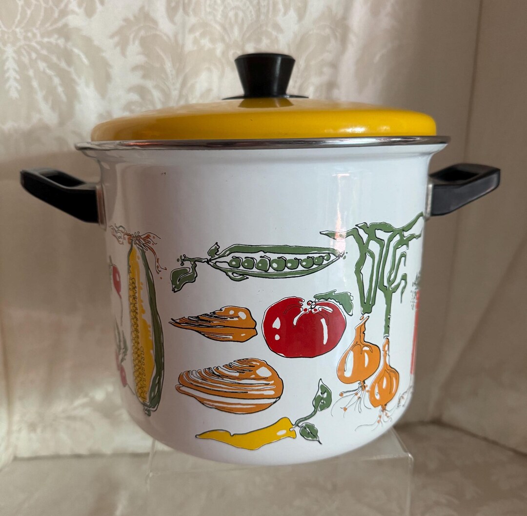 VTG West Bend 5 Qt. Enameled Stockpot Cape Cod Crab Cooker/fryer ...
