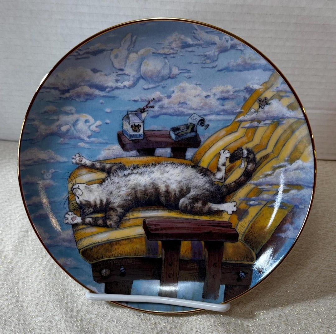 VTG 1996 “cat Day Afternoon ” Ceramic Plate From the Comical Cats ...