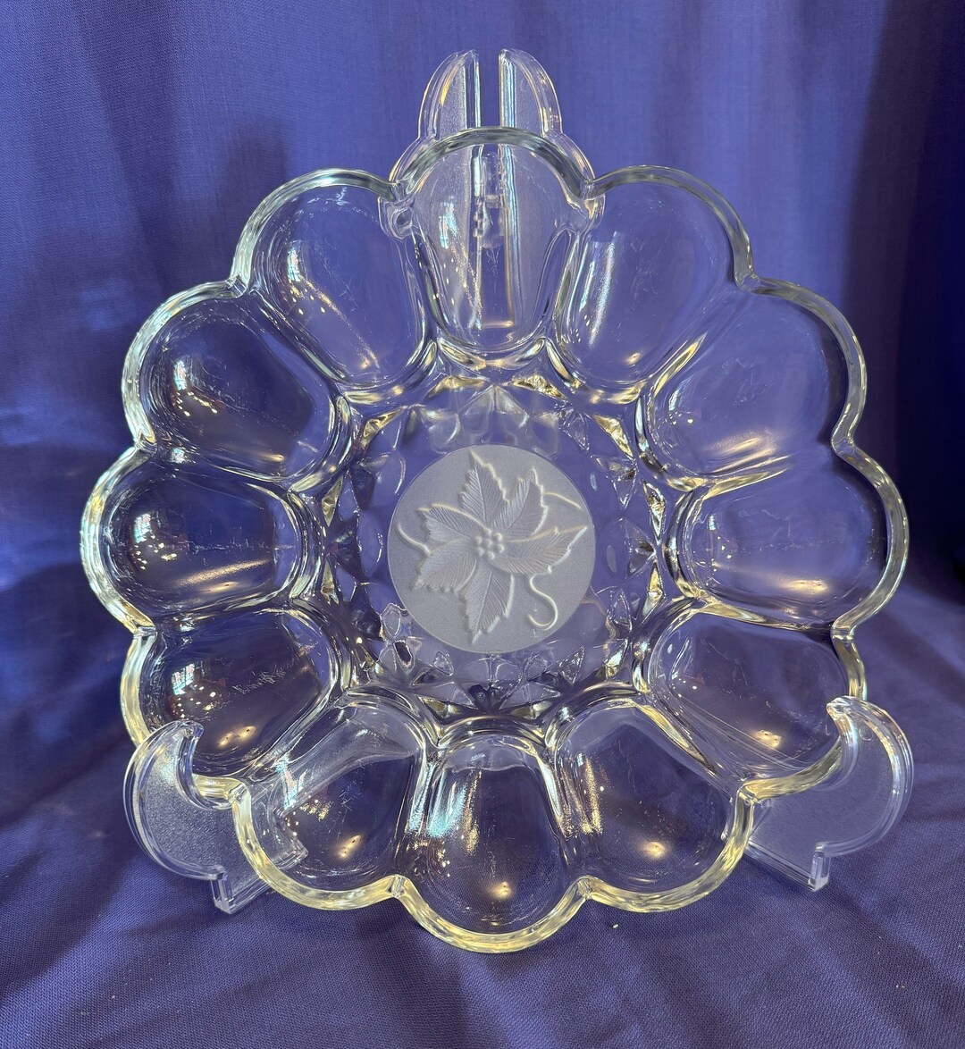 VTG Princess House “fantasia” Glass Deviled Egg Tray With Embossed ...