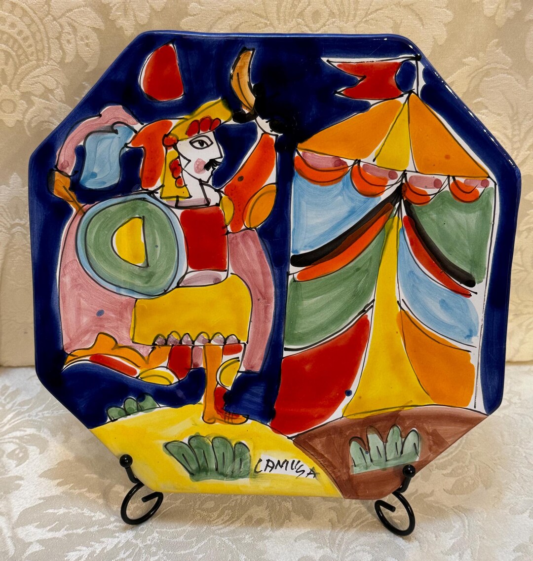 VTG Signed La Musa Italian Ceramic Plate With a Carnival/circus Tent ...