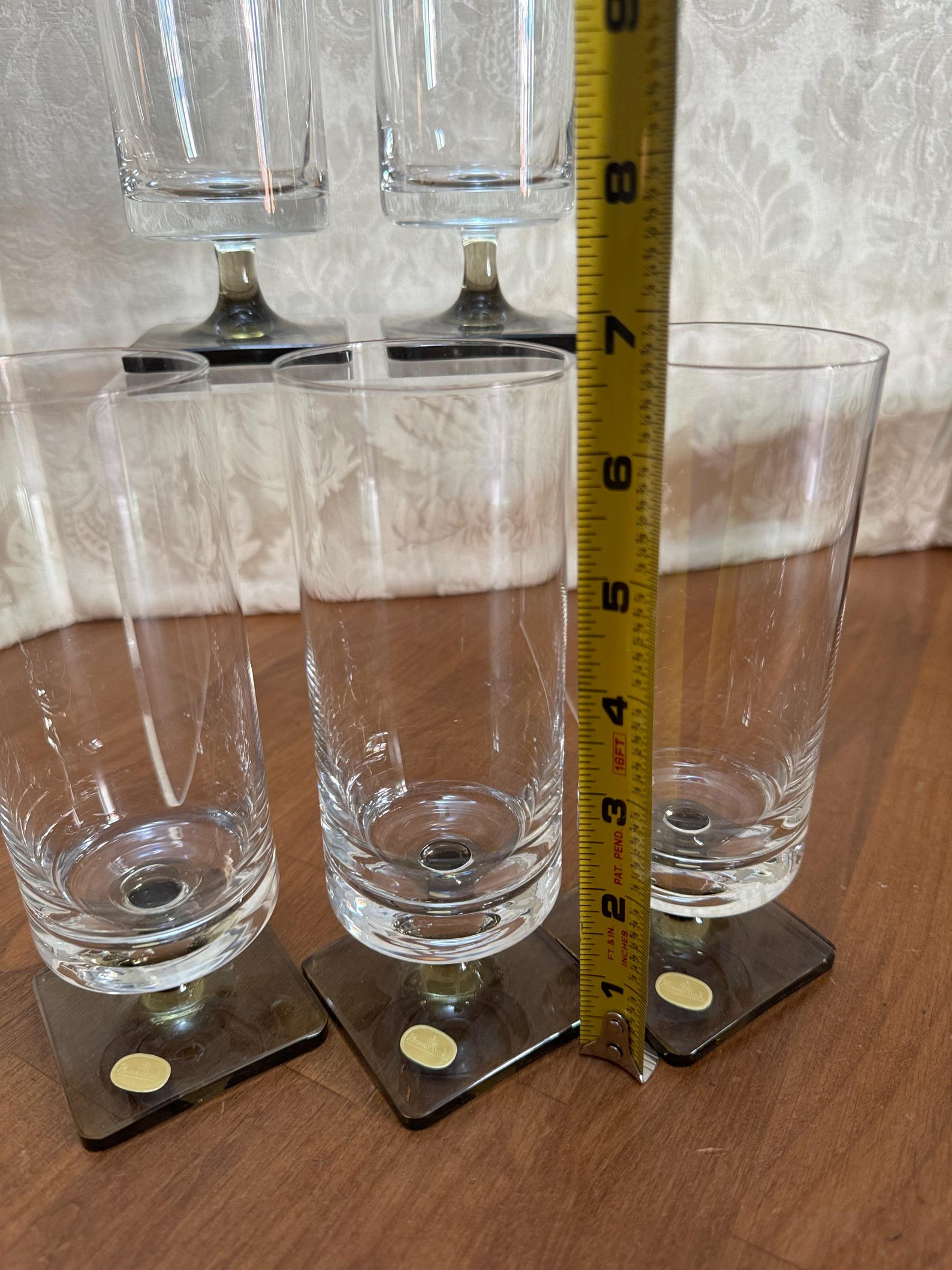 MCM Rosenthal Linear-smoke Pattern Crystal Glasses, Holds 10oz Set of 5 ...