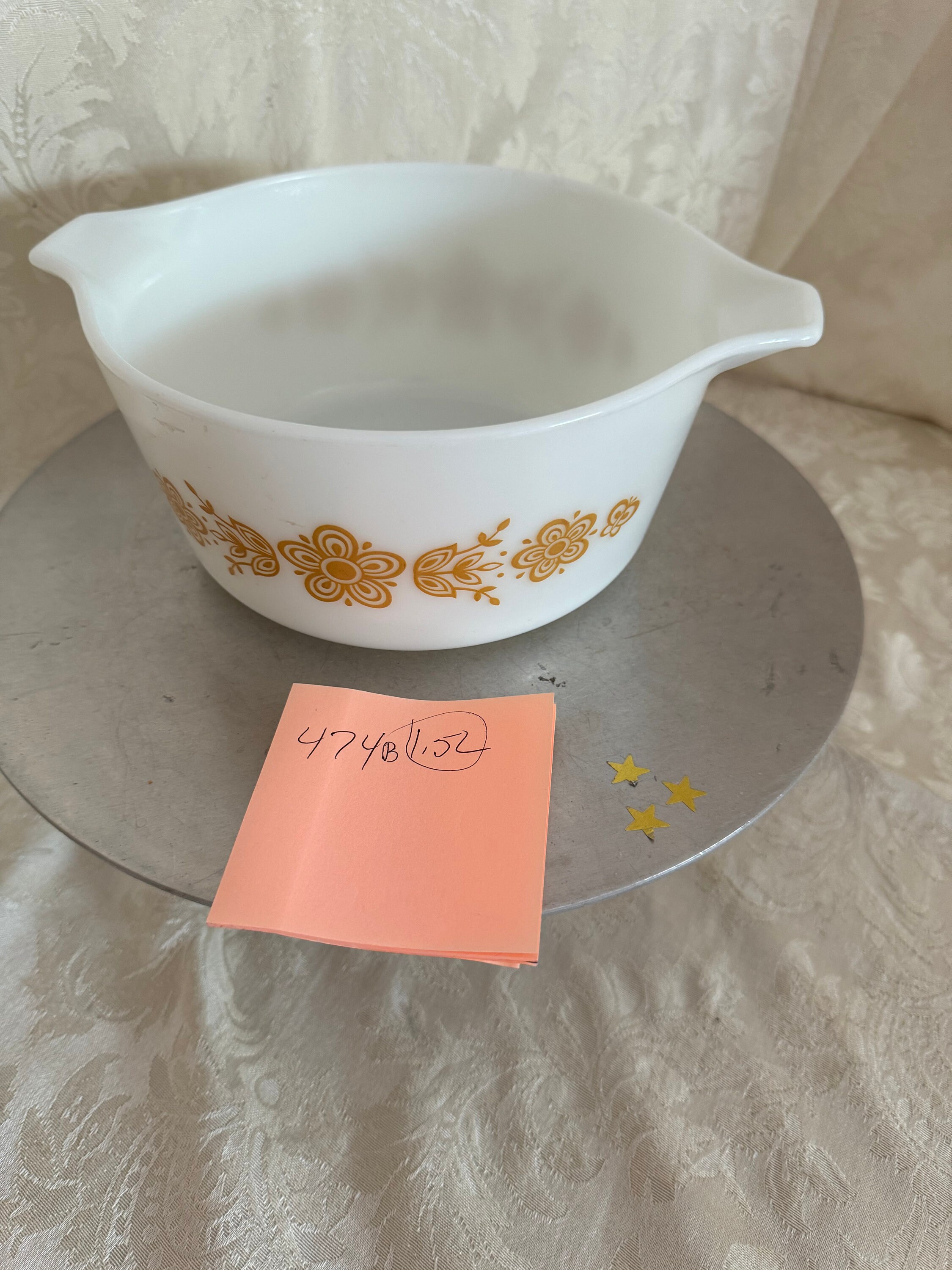 Pyrex White and Butterfly Gold #474, 1.5 L Cinderella Casserole Dish - Etsy