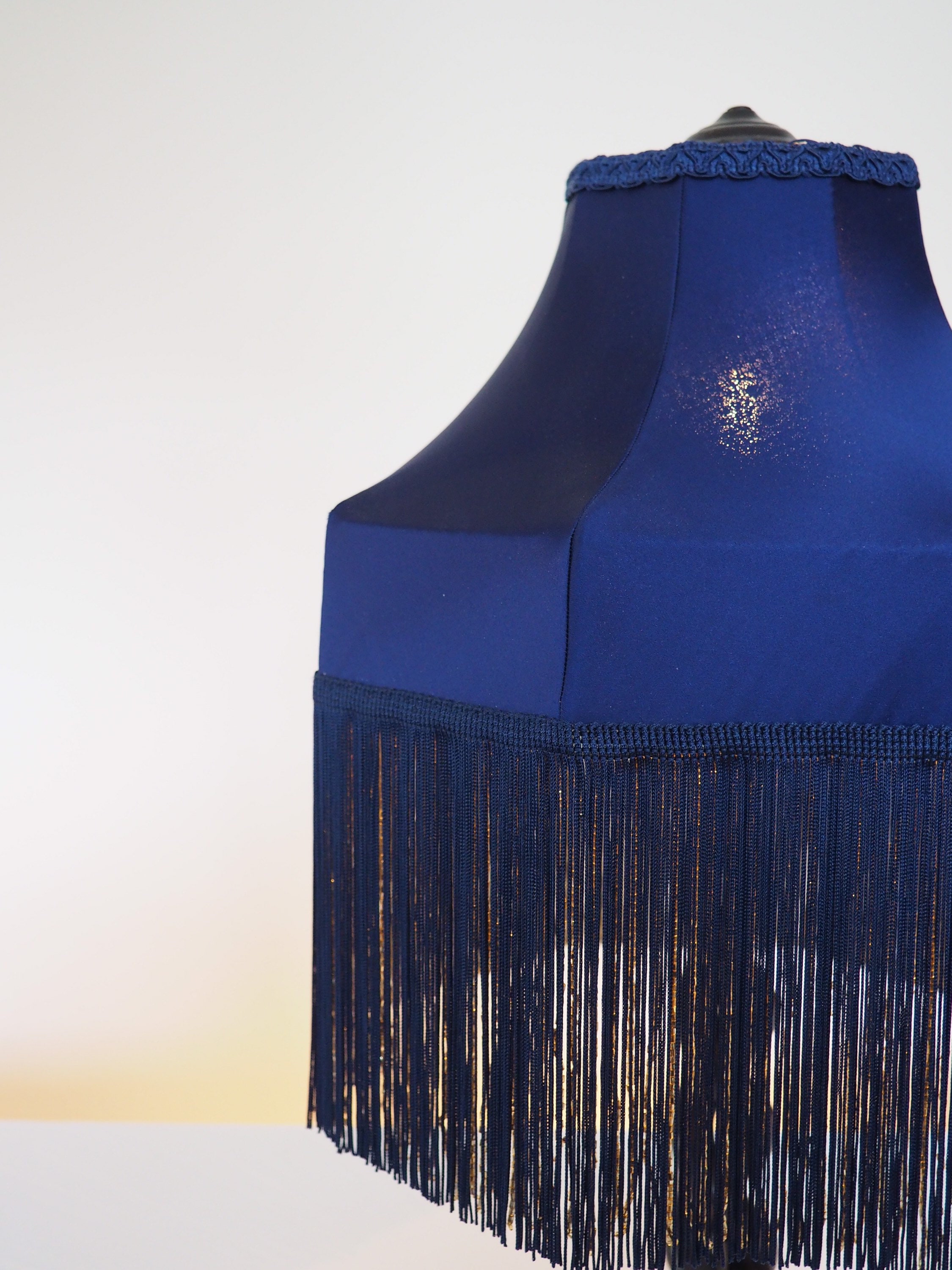 Dramatic Blue and Gold Lampshade - Etsy UK